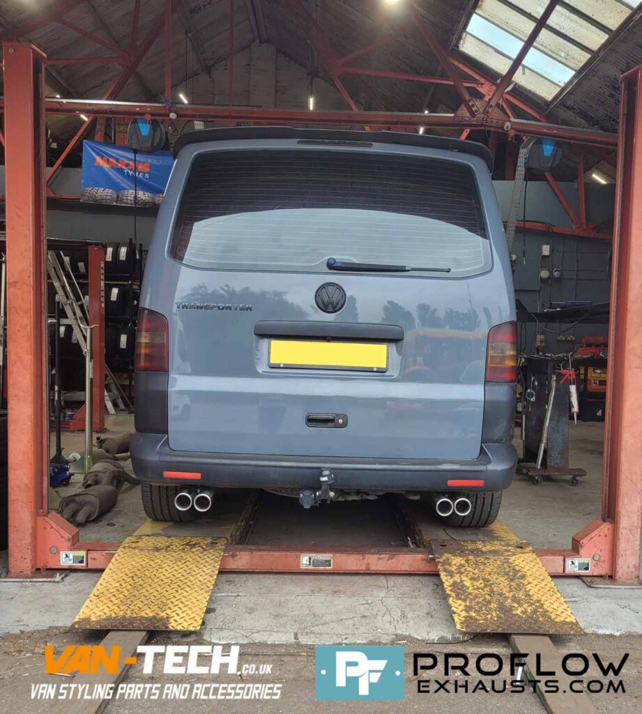 VW Transporter T5 T5.1 Stainless Steel Middle and Dual Rear Exit