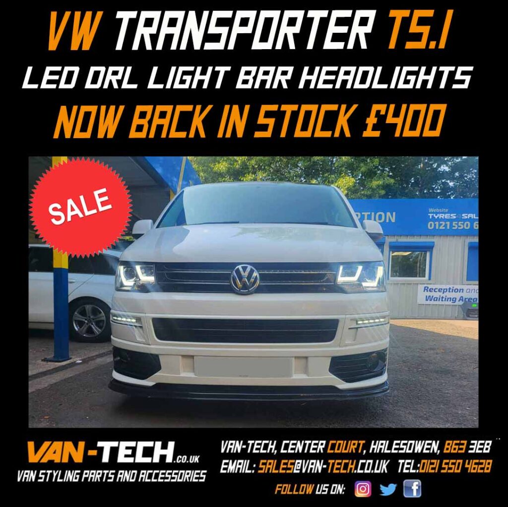 NOW BACK IN STOCK VW Transporter T5.1 LED DRL Light Bar
