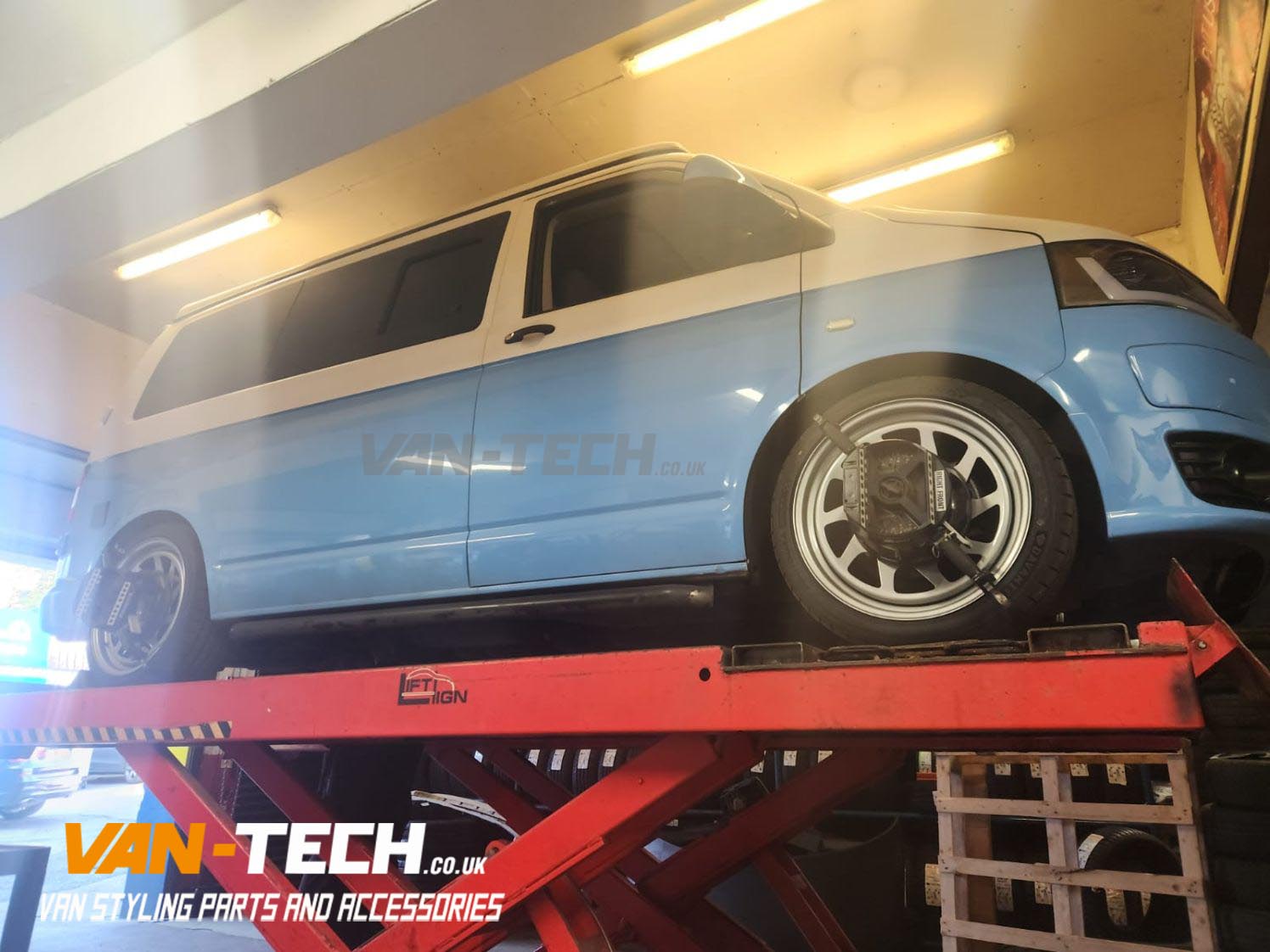 VW T5.1 Van Slam Coilover Lowering kit + Tracking, Light Bar Headlights ...