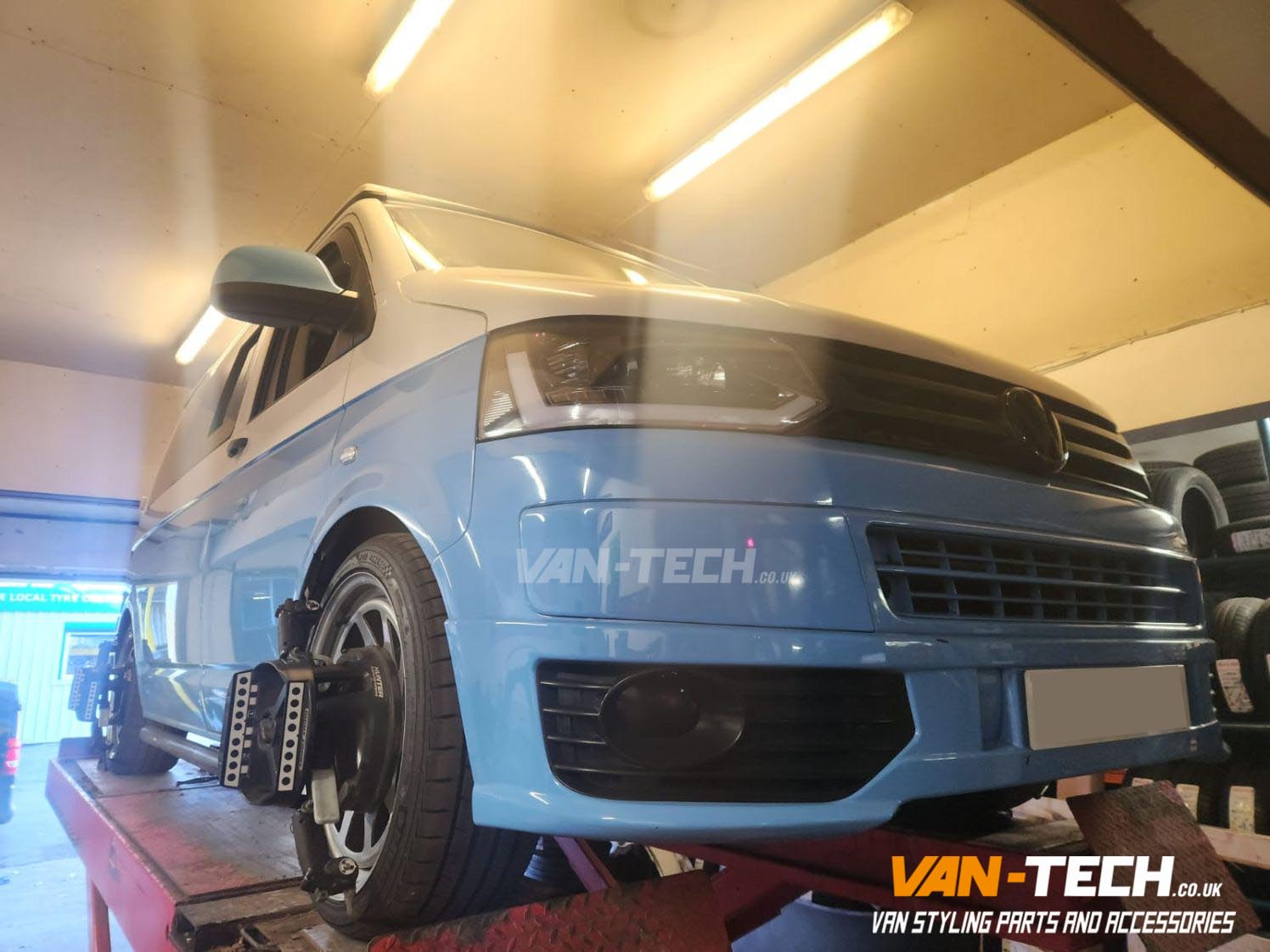 VW T5.1 Van Slam Coilover Lowering kit + Tracking, Light Bar Headlights ...
