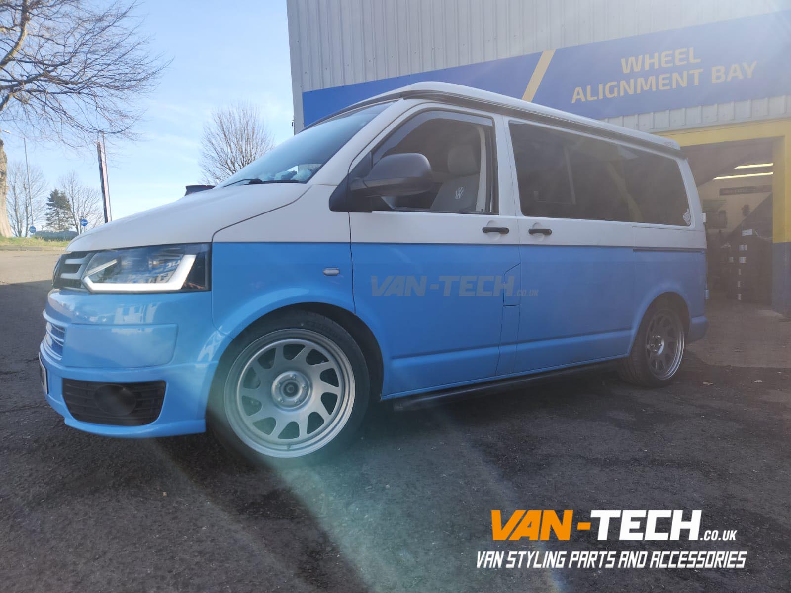VW T5.1 Van Slam Coilover Lowering kit + Tracking, Light Bar Headlights ...
