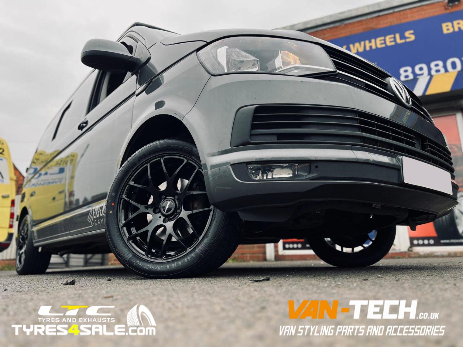 VW Transporter T6 Calibre Exile-R Alloy Wheels 18″ Gloss Black and ...