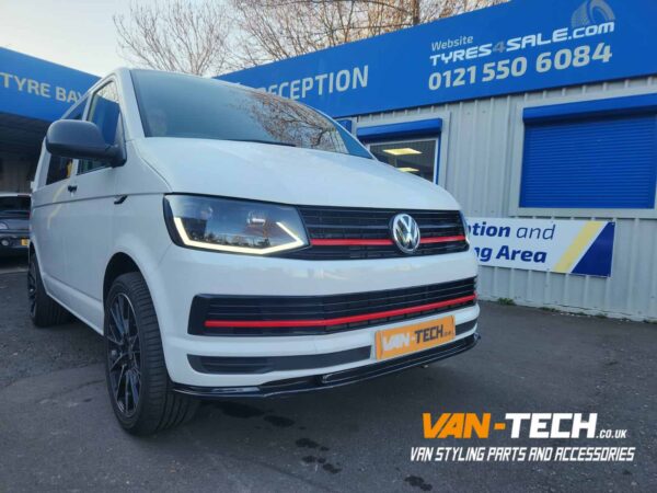 VW Transporter T6 Front End Upgrade Badged Grille Red Trim