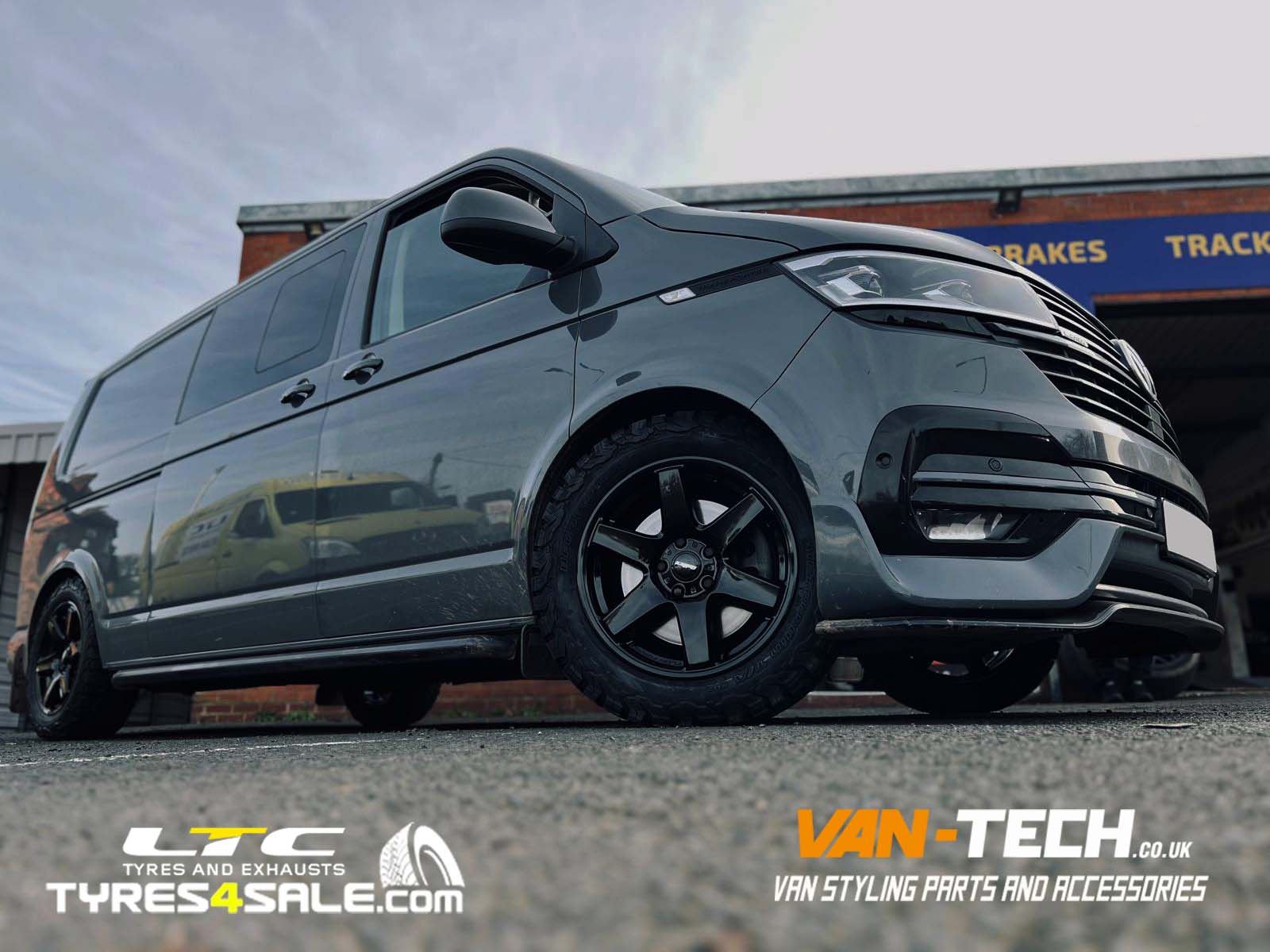 VW Transporter T6.1 Calibre X-Load Alloy Wheels 18″ Gloss black and a ...
