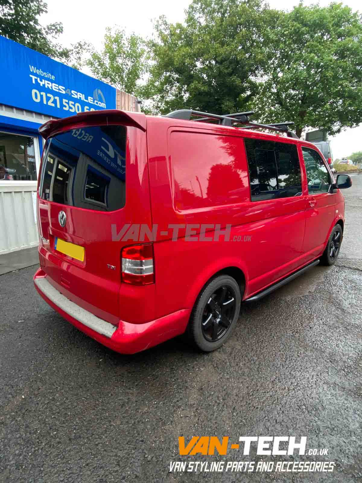 VW Transporter T5.1 Black Sportline O.E Style Side Bars SWB (4) | Van-Tech