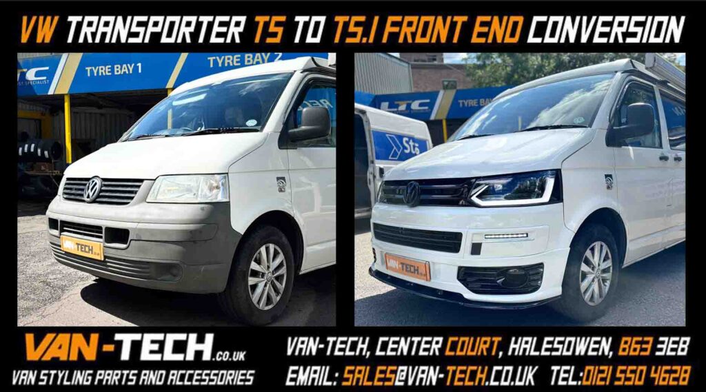 VW Transporter T5 to T5.1 Front End Conversion Kit includes DRL's